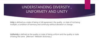Unity among diversity 2 | PPT