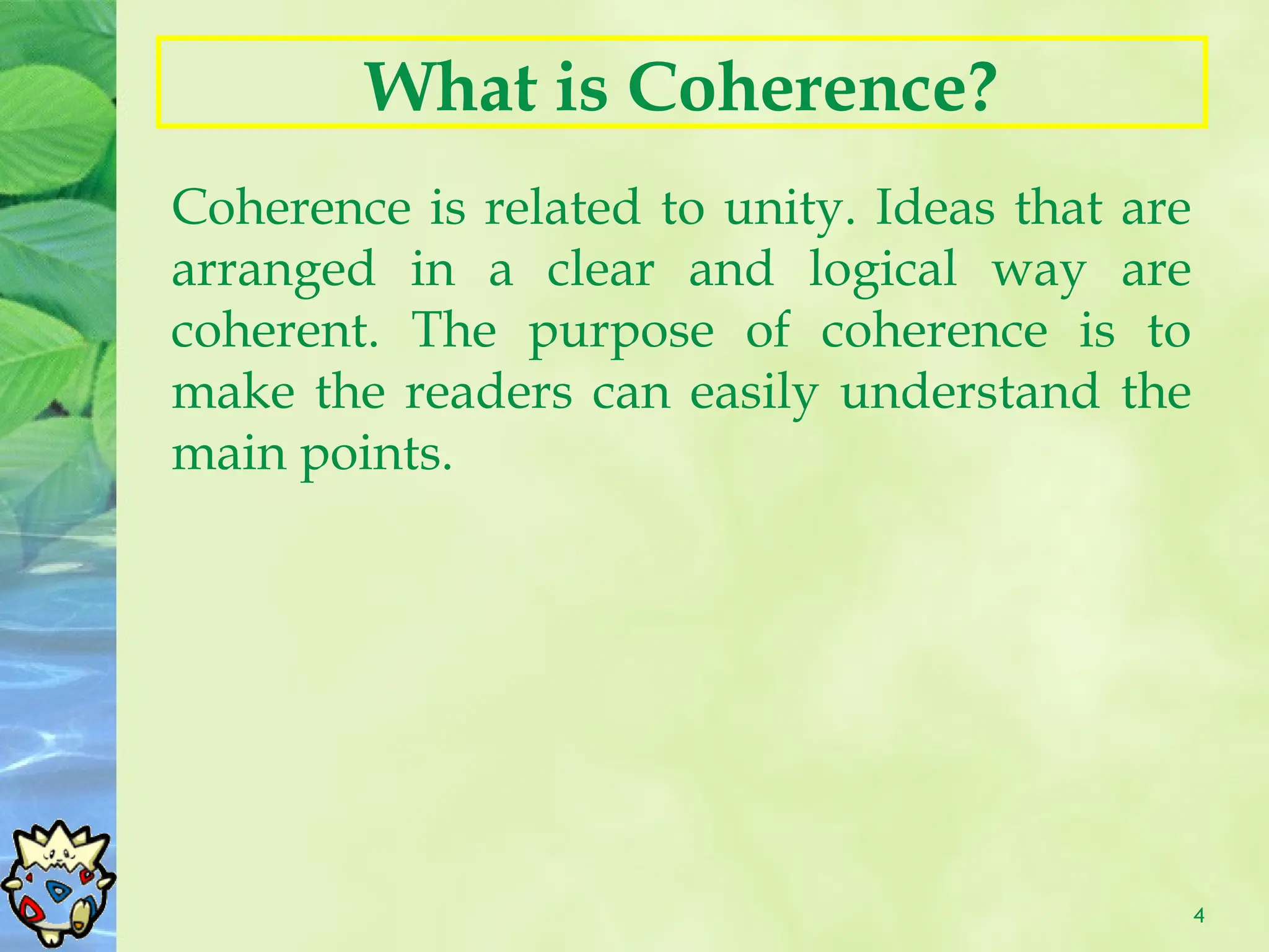 Unity and Coherence Original in English Language.ppt