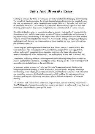 Unity And Diversity Essay.pdf