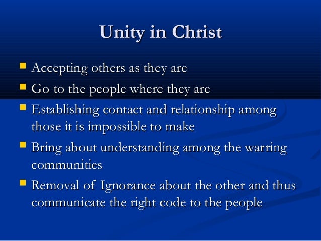 Unity and renewal of humankind