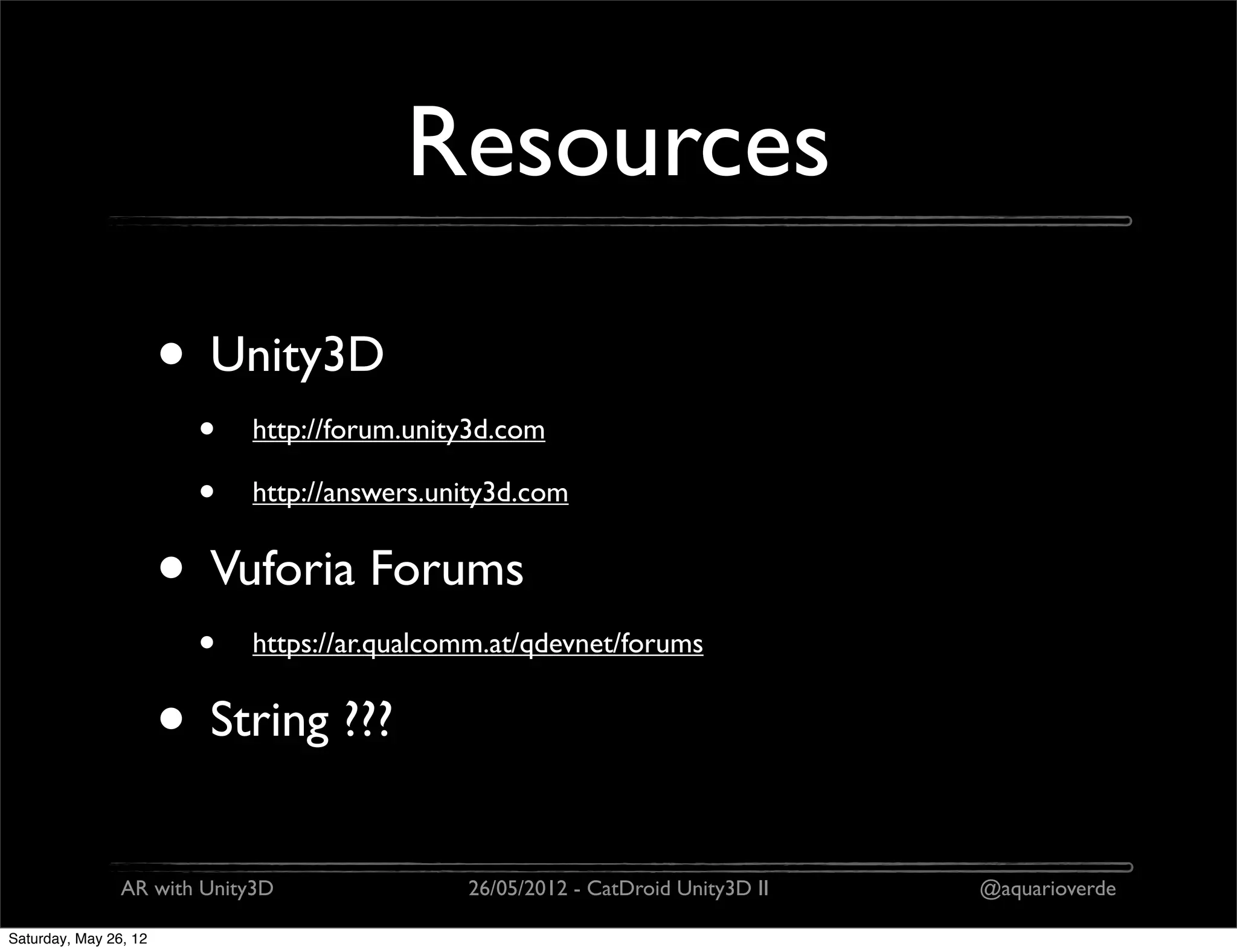 Introduction to AR with Unity3D | PPT