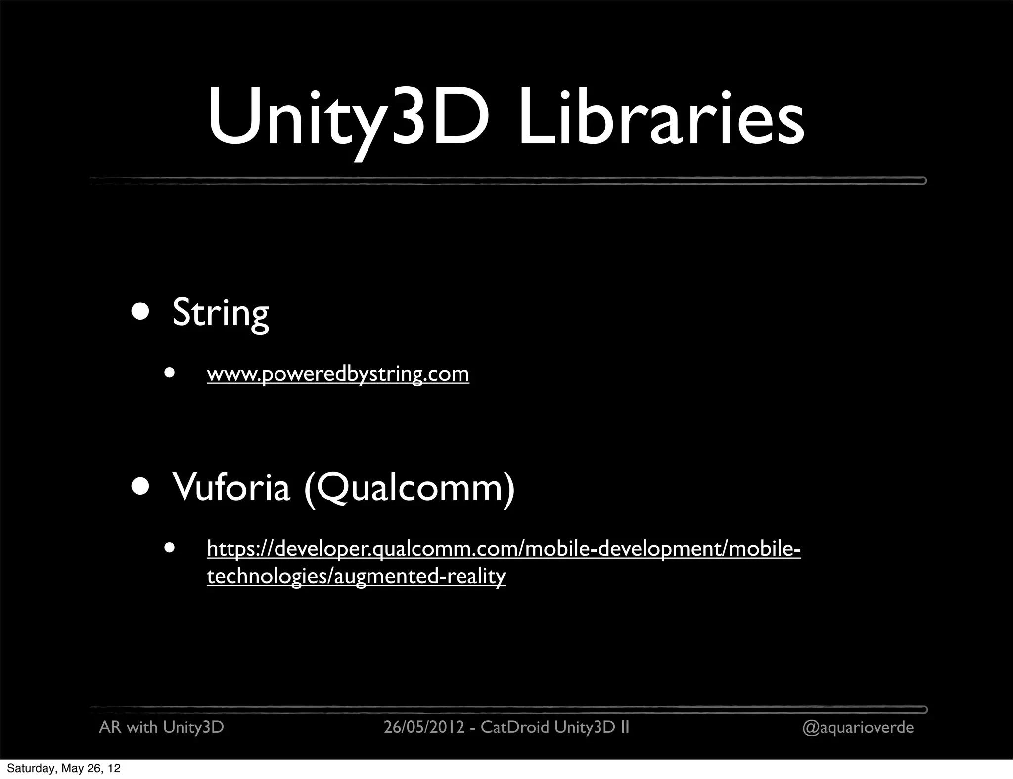 Introduction to AR with Unity3D | PPT