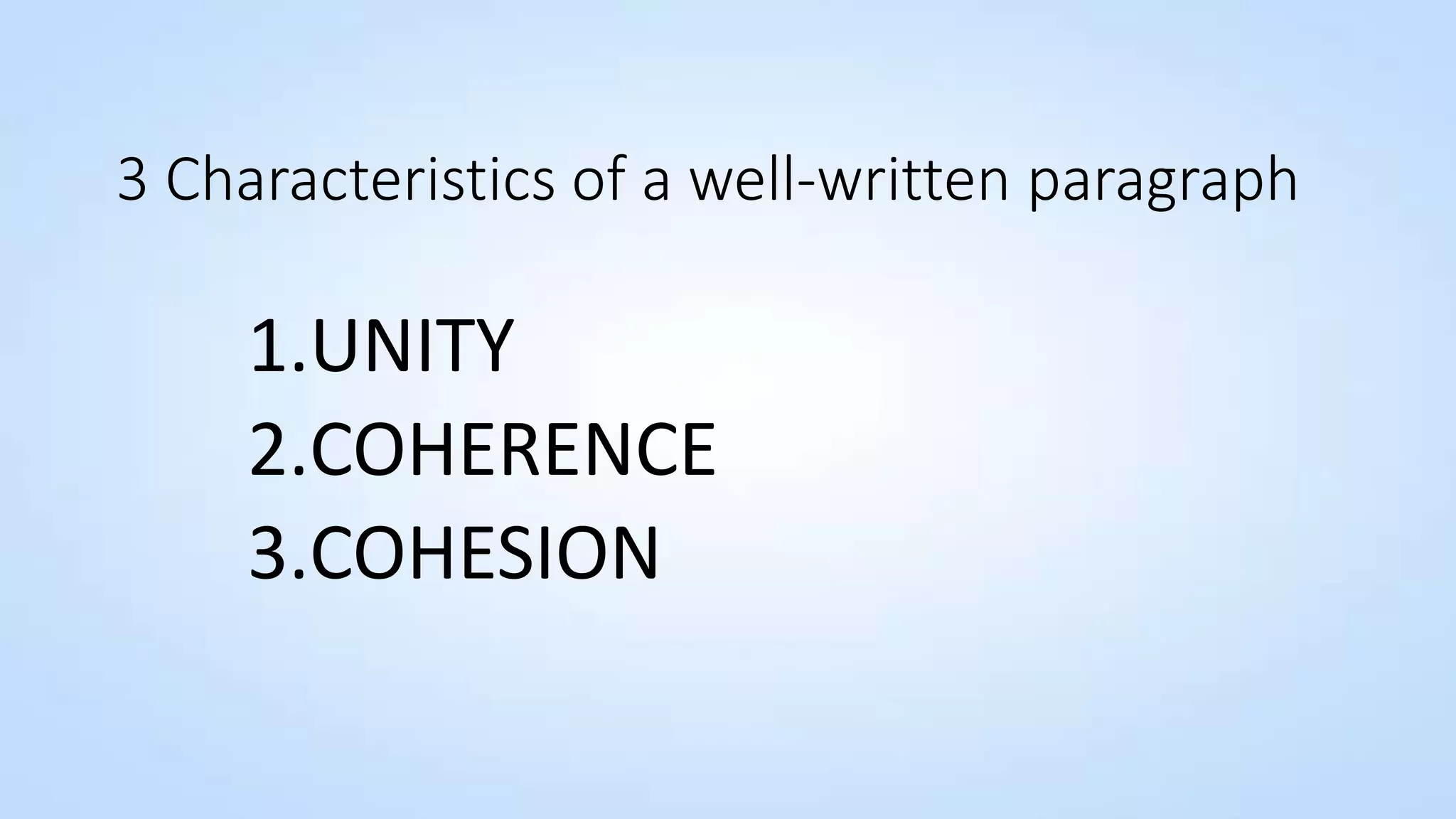 Unity, Coherence, and Cohesion in Paragraph.pptx | Holiday Shopping | Shopping