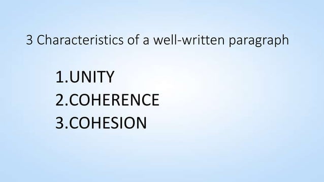 Unity, Coherence, and Cohesion in Paragraph.pptx | Holiday Shopping ...