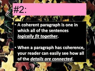 Unity, coherence and elaboration | PPTX | Science