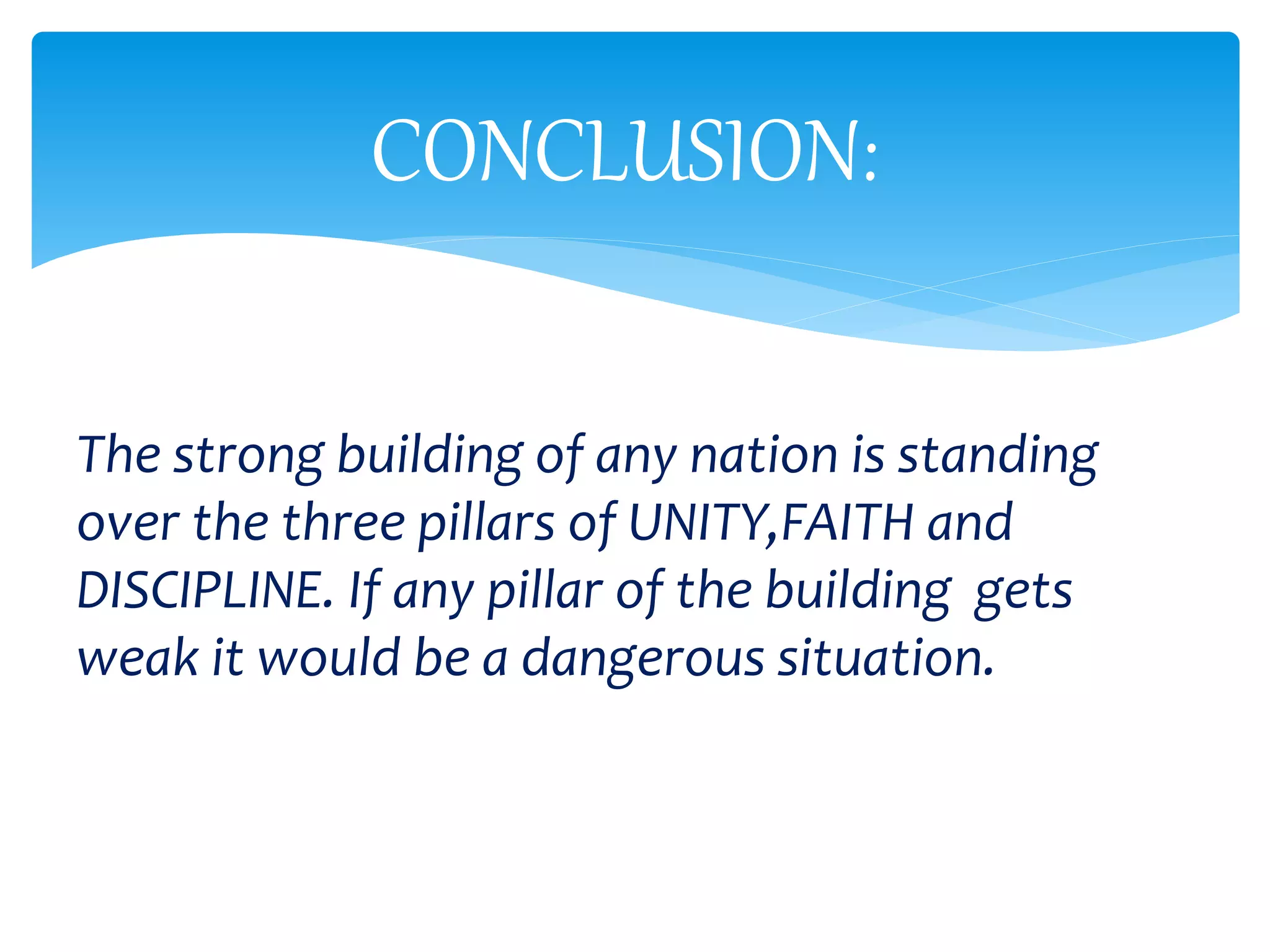 Unity,faith and discipline | PPTX