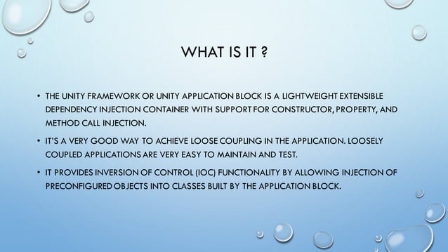 Unity Framework | PPT