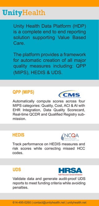Unity health - QPP (MIPS), HEDIS and UDS Reporting | PDF