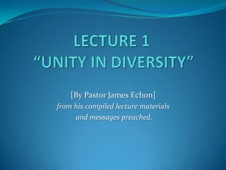 Unity in diversity | PPTX
