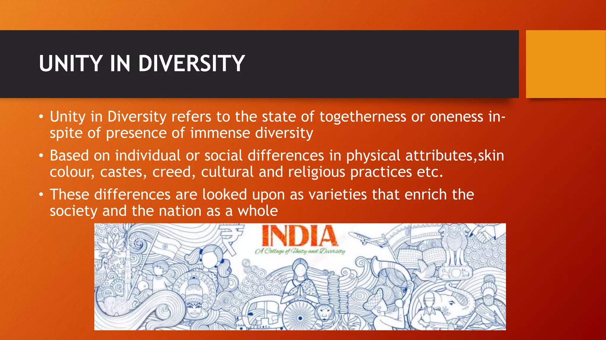Unity in diversity in india | PPTX