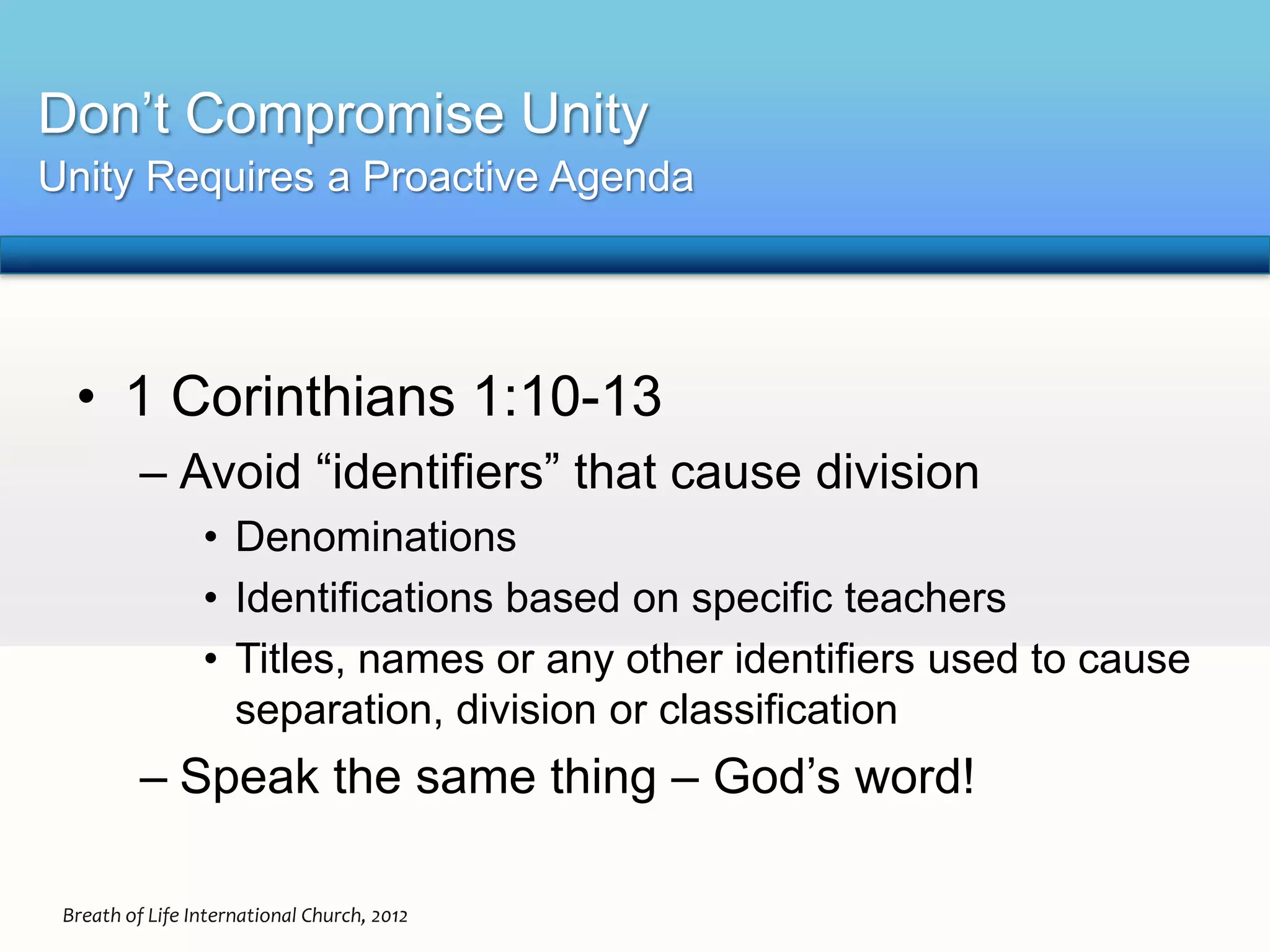 Unity in the Body of Christ | PPTX