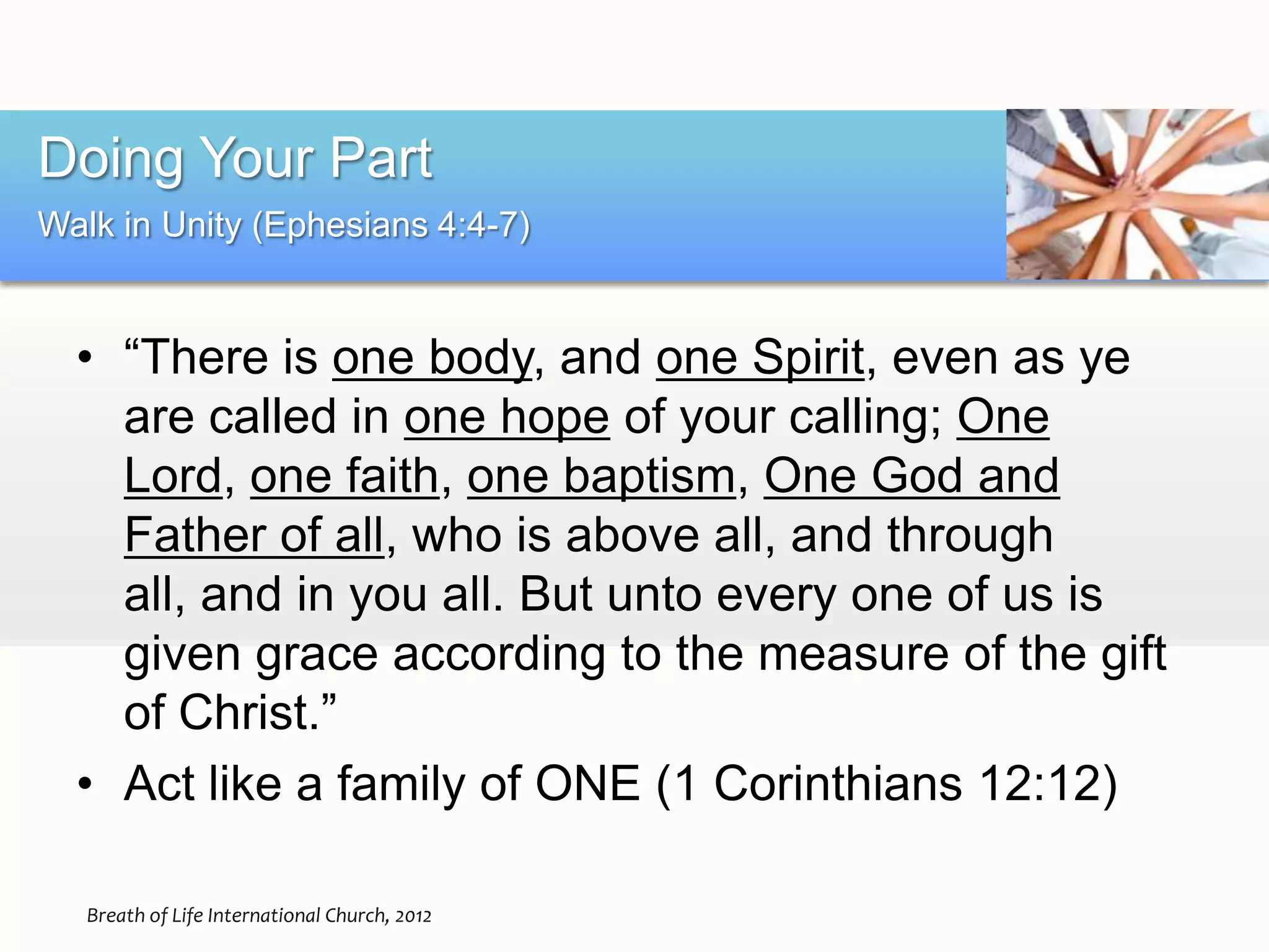 Unity in the Body of Christ | PPTX