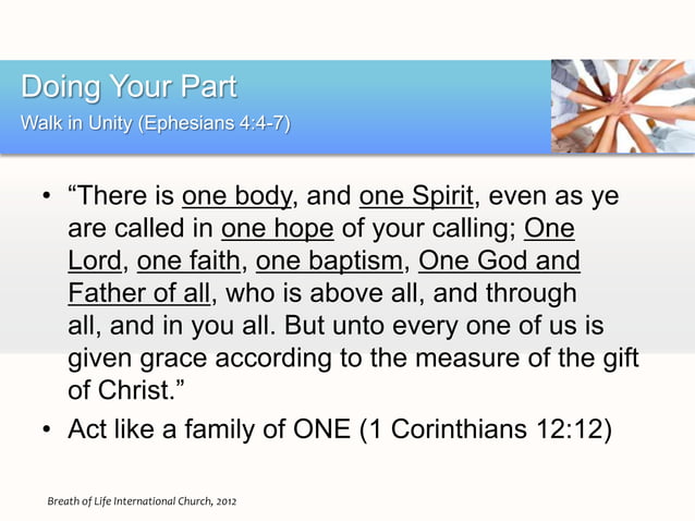 Unity in the Body of Christ | PPTX | Christianity | Religion & Spirituality