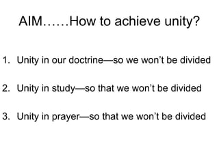 Unity in the kingdom | PPT