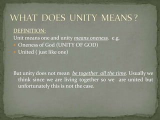 Unity leads to hapiness | PPTX