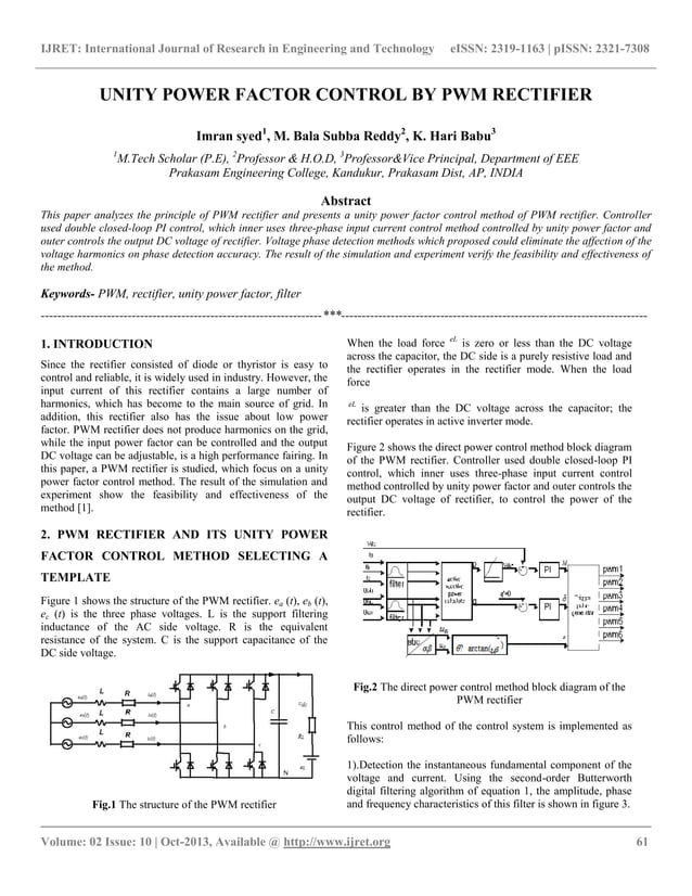 Unity power factor control by pwm rectifier | PDF