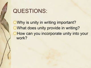 Unity presentation | PPT