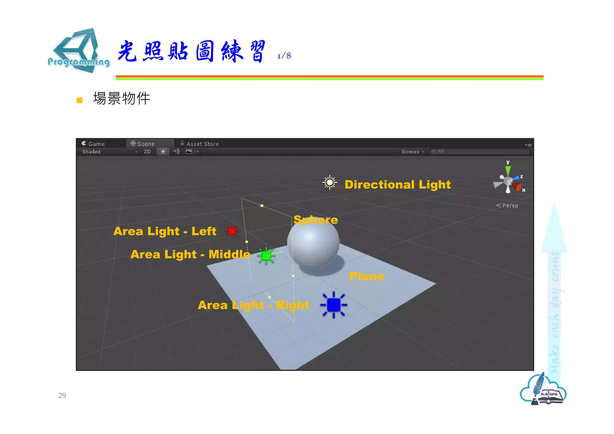 Unity遊戲程式設計 3d物件與光源設定 Ppt