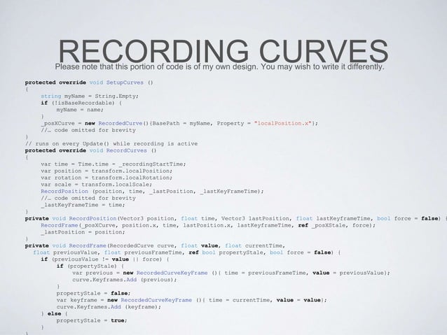 Unity 3D Runtime Animation Generation | PPT