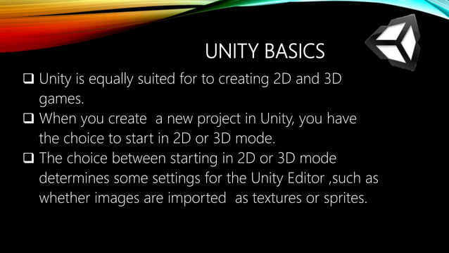Unity 3D game engine seminar | PPTX