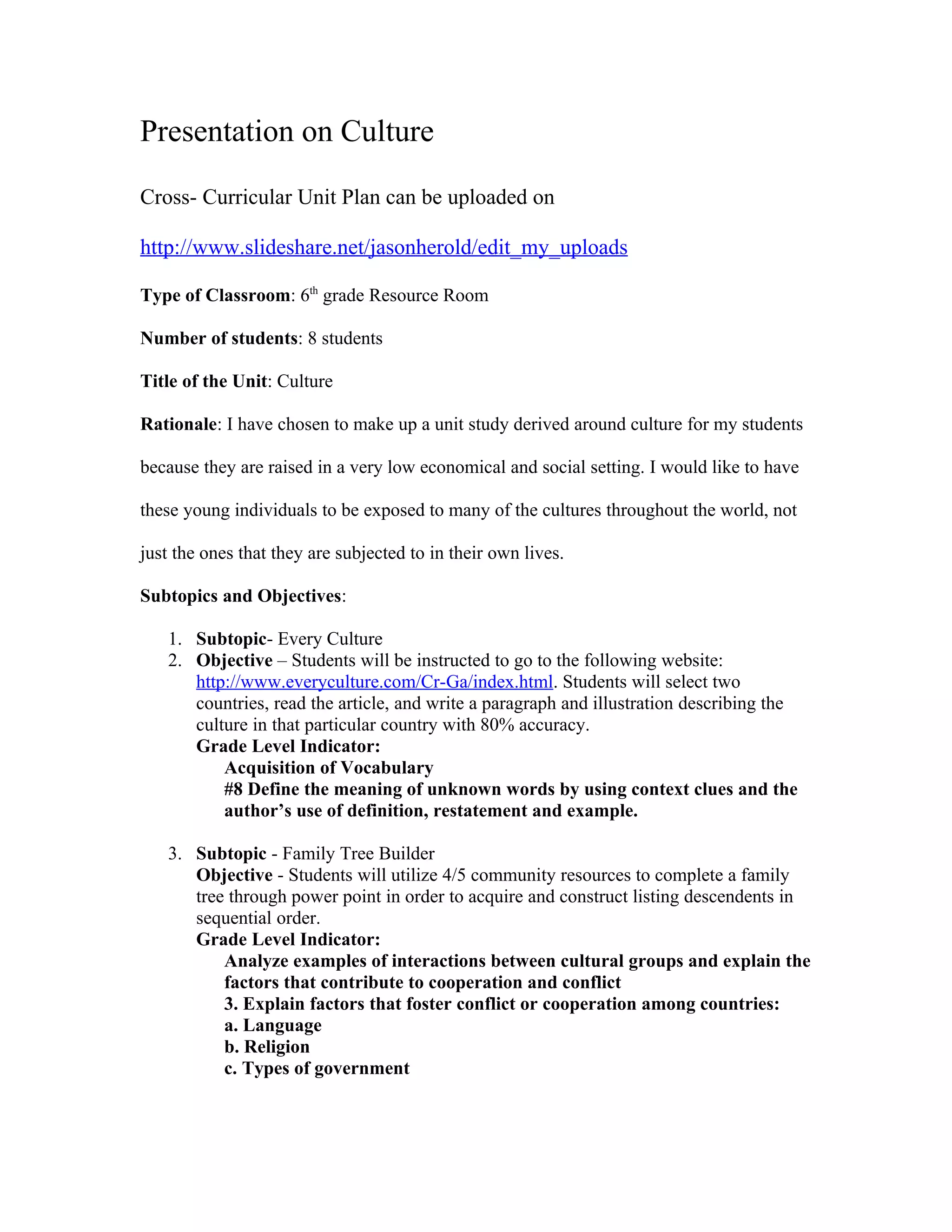 Culture Presentation | DOC