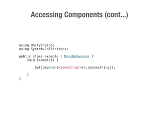 Emrah Özer : Introduction to Unity Scripting | PPT
