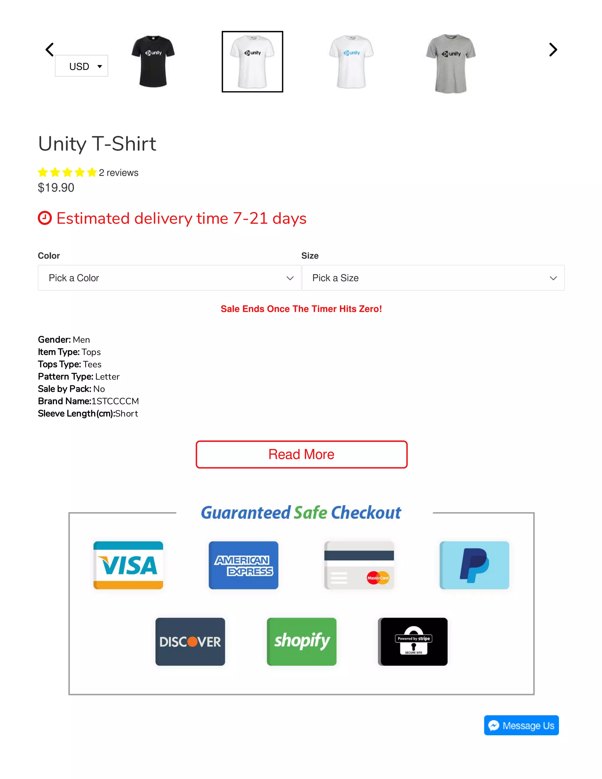 Unity T-Shirt | Shop For Gamers | PDF