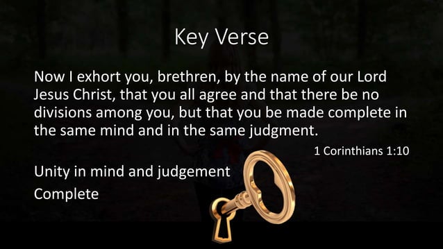 Unity through wisdom 1 Corinthians 2 | PPT