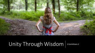 Unity through wisdom 1 Corinthians 2 | PPT