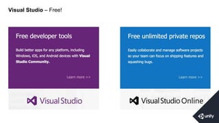 Visual Studio Tools for Unity Unity User Group 23rd Feb | PPTX