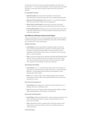 Unity vs Unreal Engine- Which Is Right for Your Game | PDF