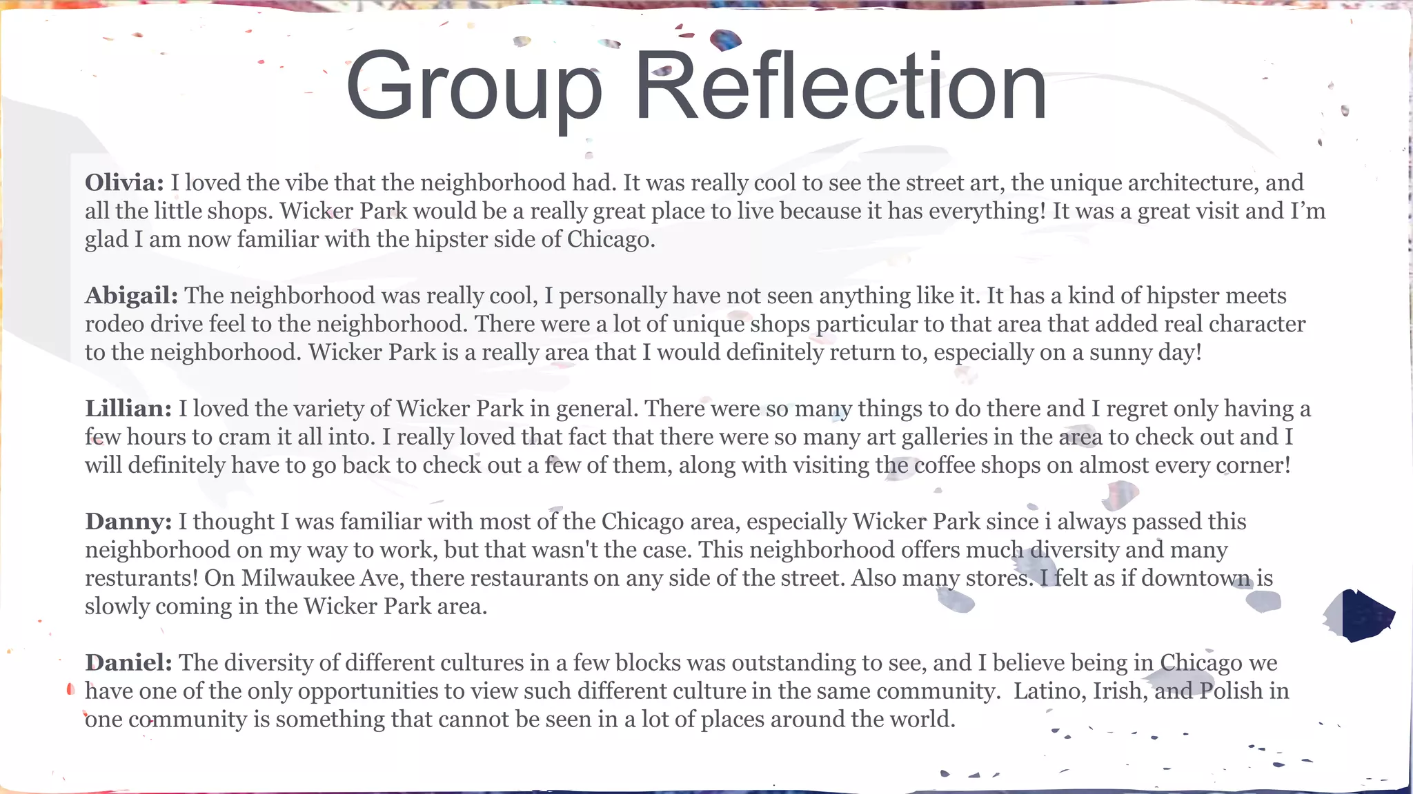 Connections to Community in Wicker Park | PPTX