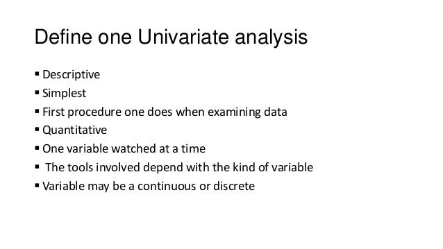 Univariate analysis:Medical statistics Part IV