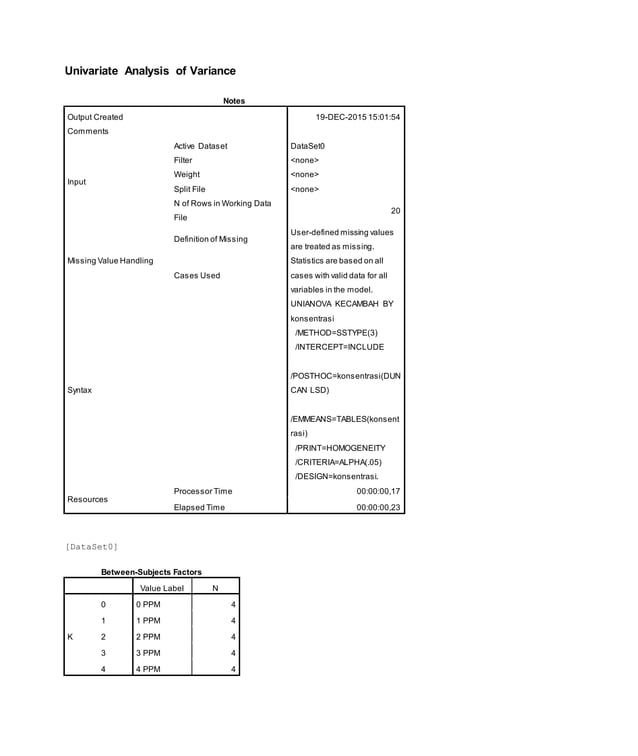 Univariate analysis of variance | PDF