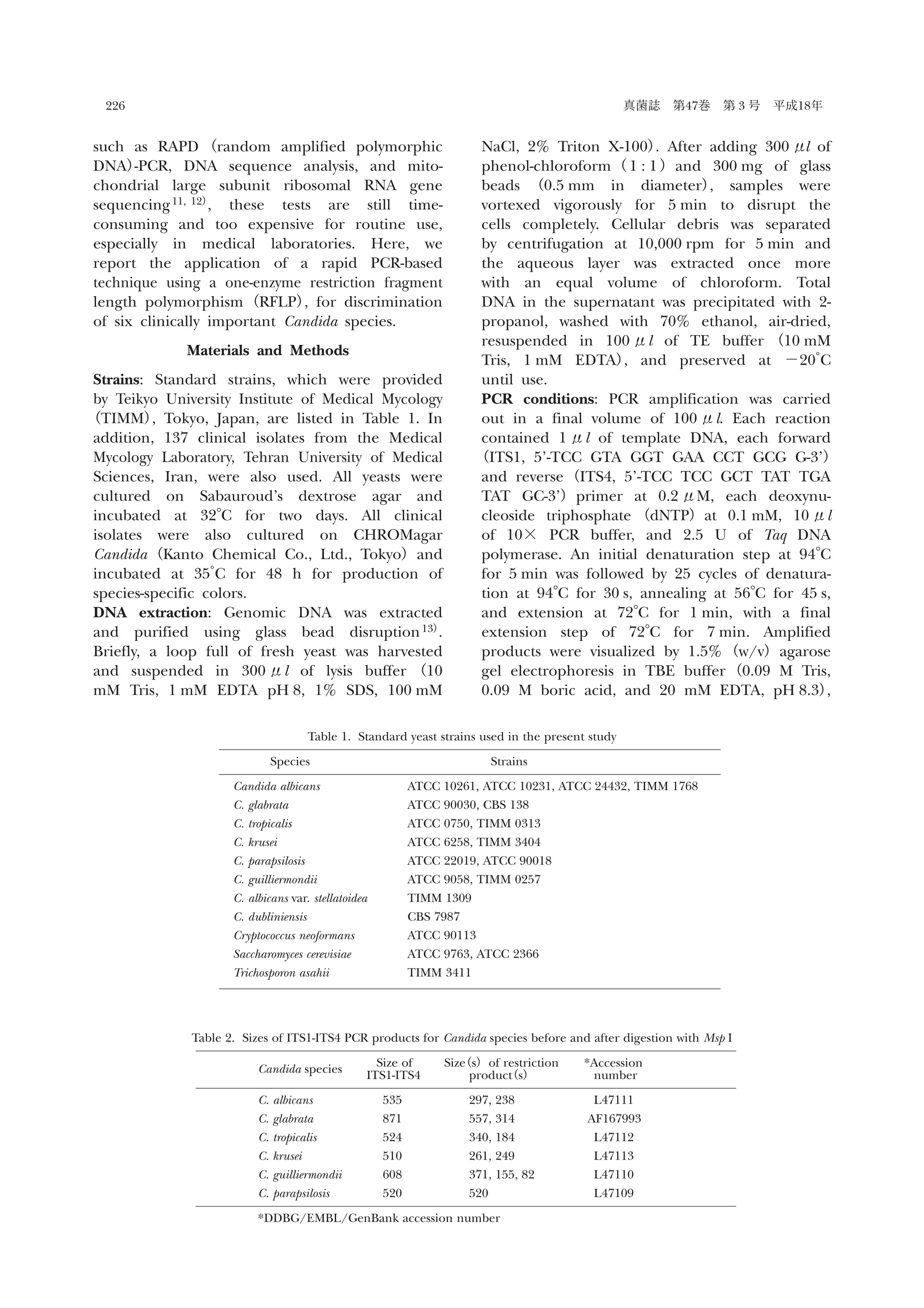 Univ candida PCR Primer | PDF