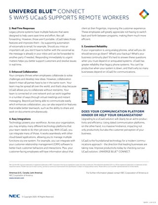 UNIVERGE BLUE CONNECT: 5 Ways Unified Communications Supports Remote ...