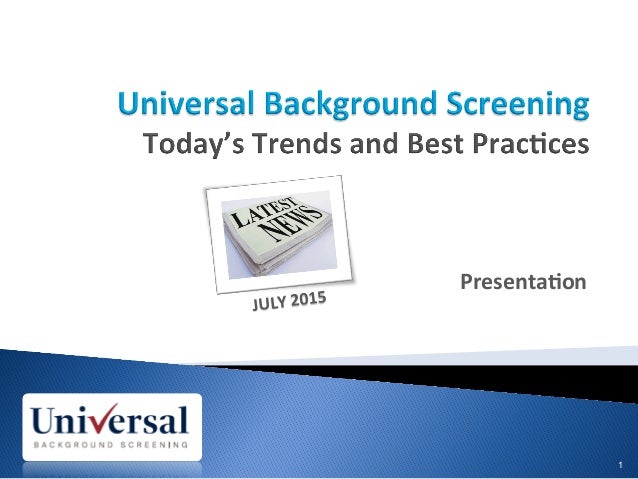 Universal Background Screening Trends and Best Practices