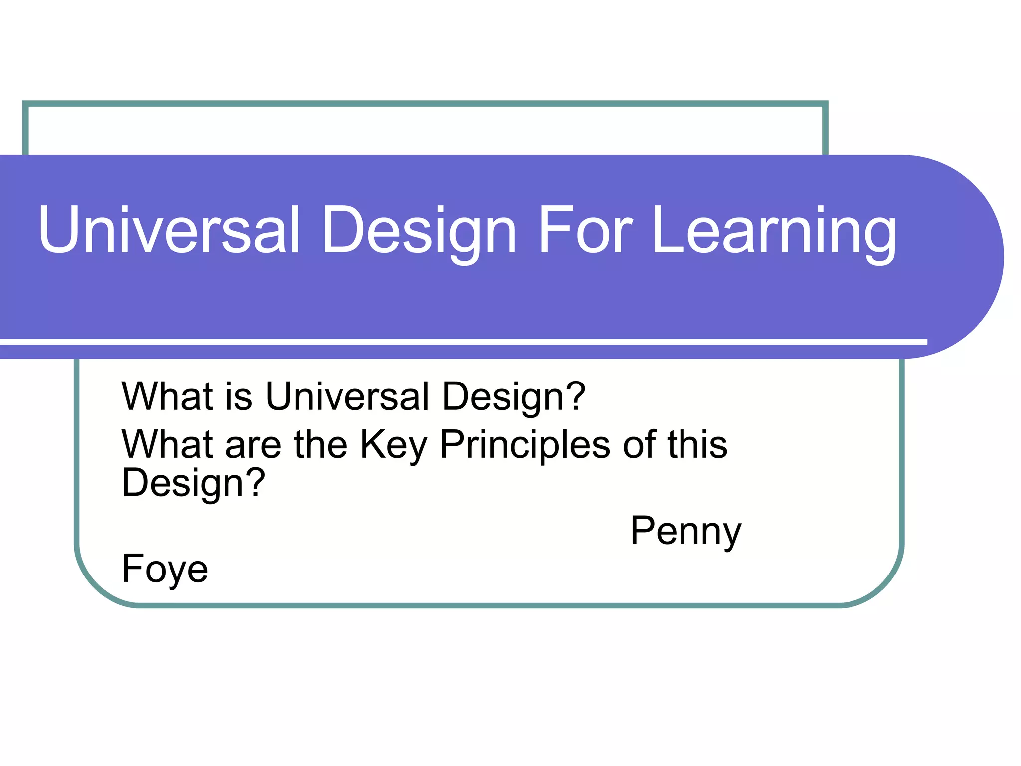 Universal Design For Learning | PPT | Education
