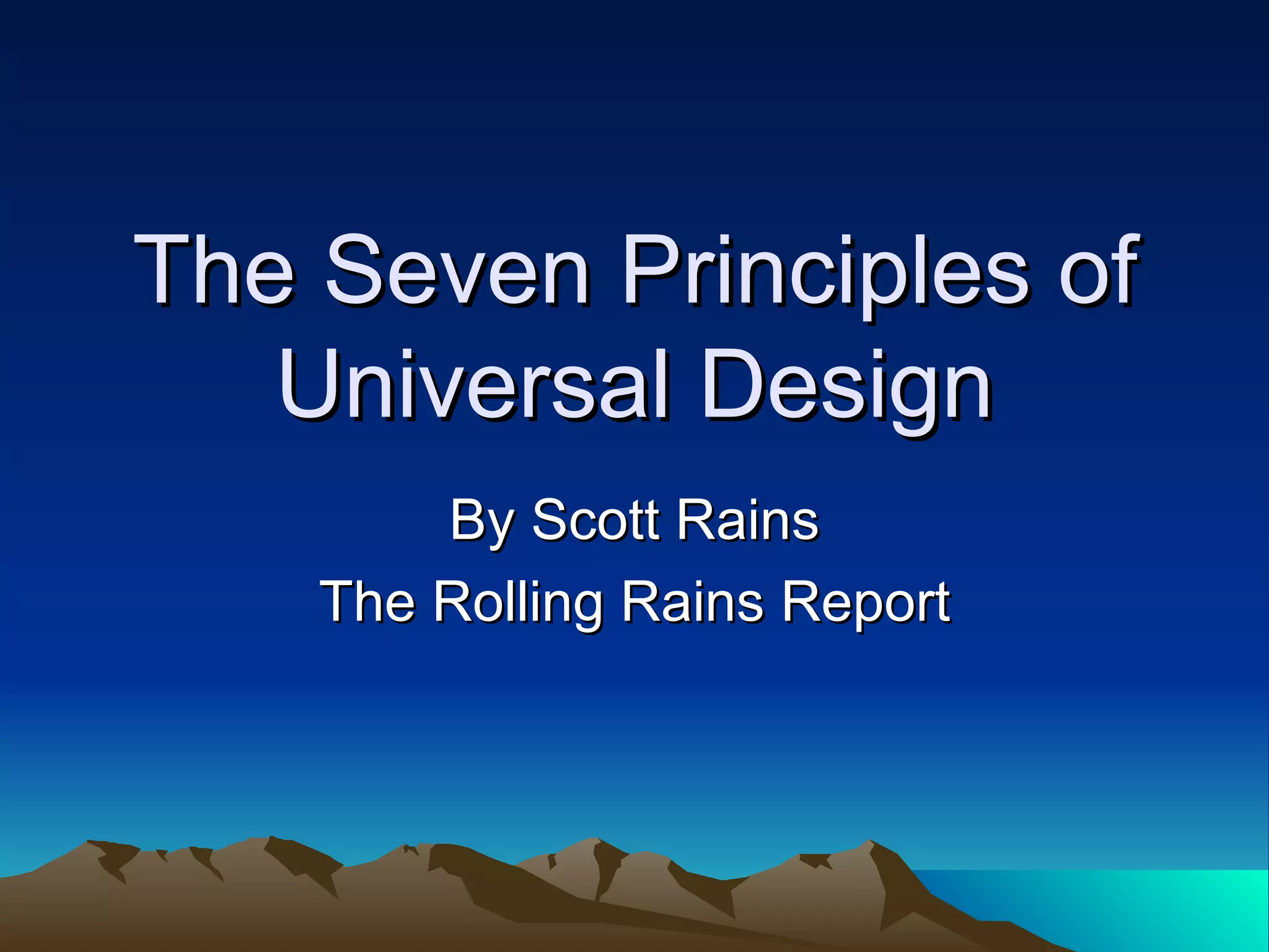 Universal Design: The Seven Principles | PPT