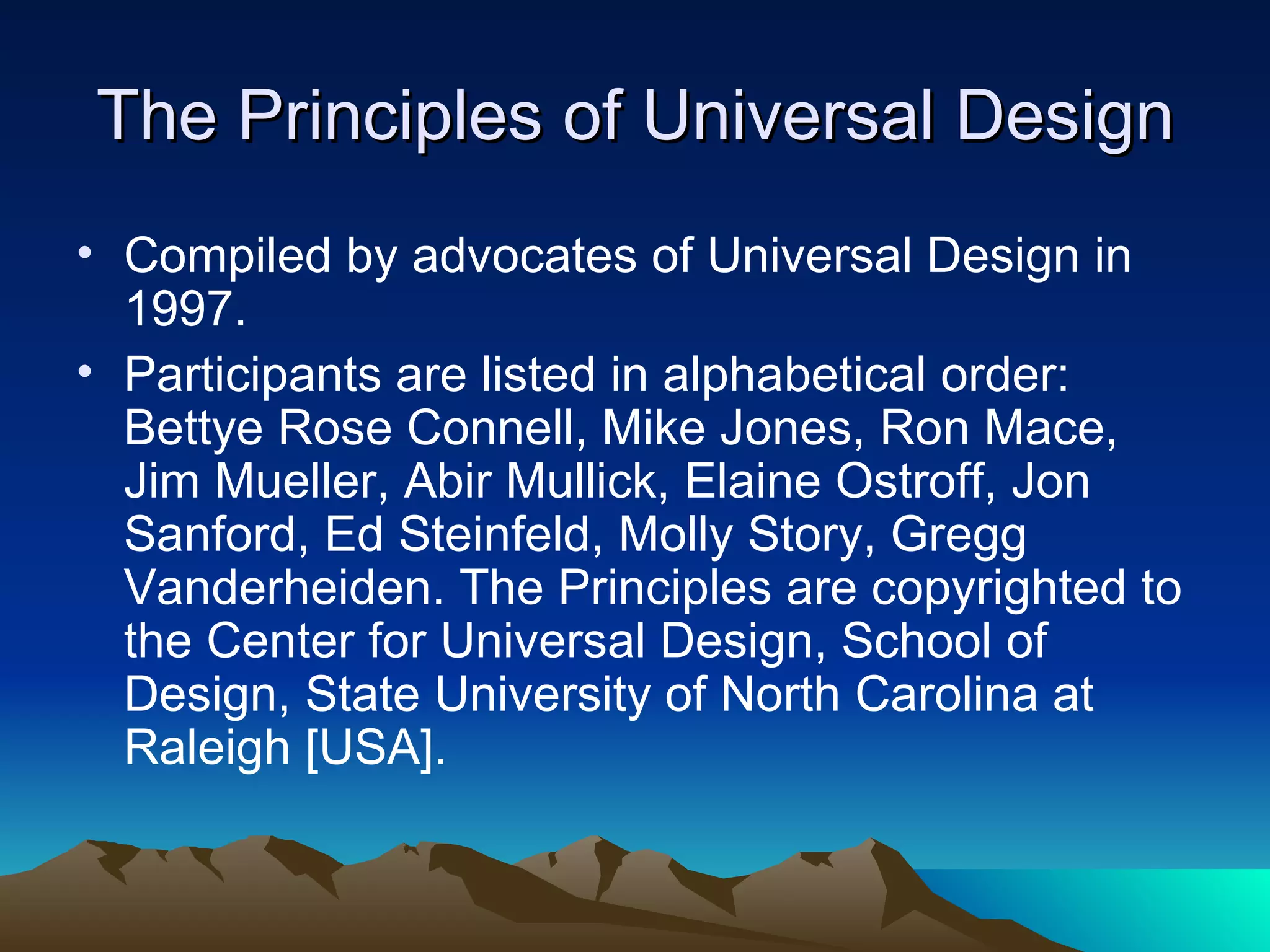 Universal Design: The Seven Principles | PPT