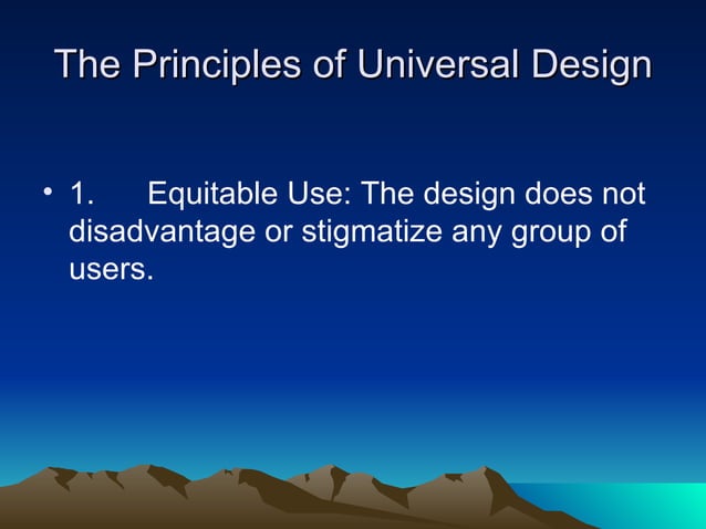 Universal Design: The Seven Principles