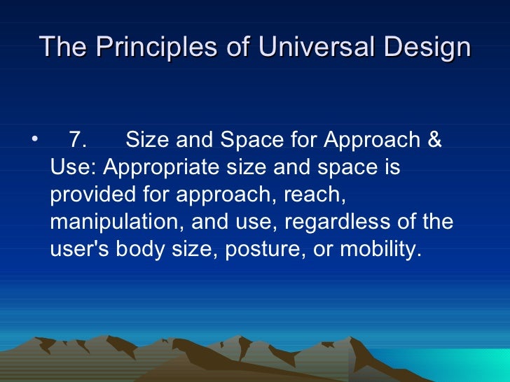 Universal Design: The Seven Principles