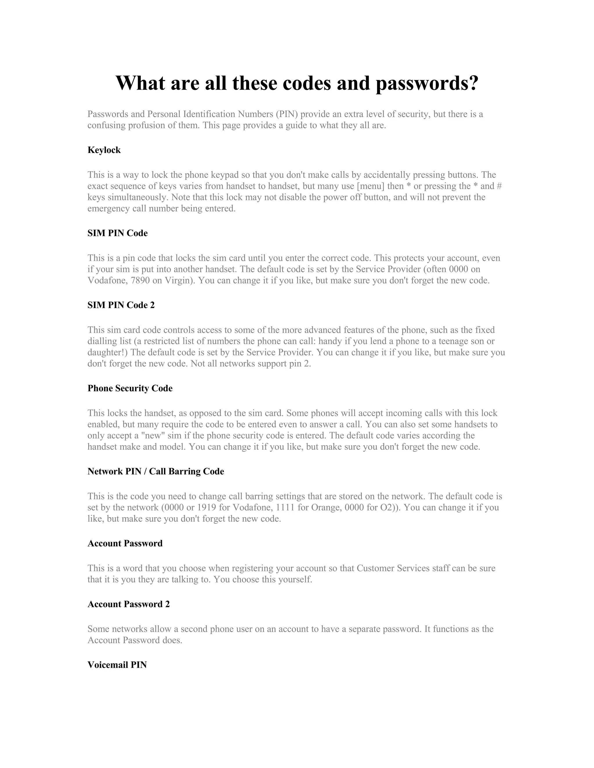 Nokia Universal Codes | DOC