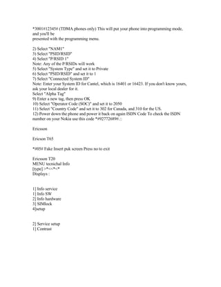 Nokia Universal Codes | PDF