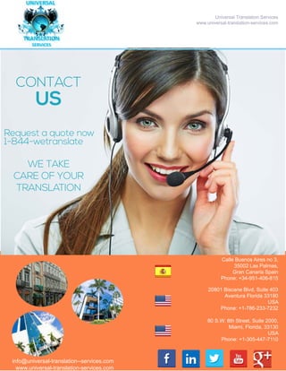 Universal Translation Services brochure - translation rates | PDF