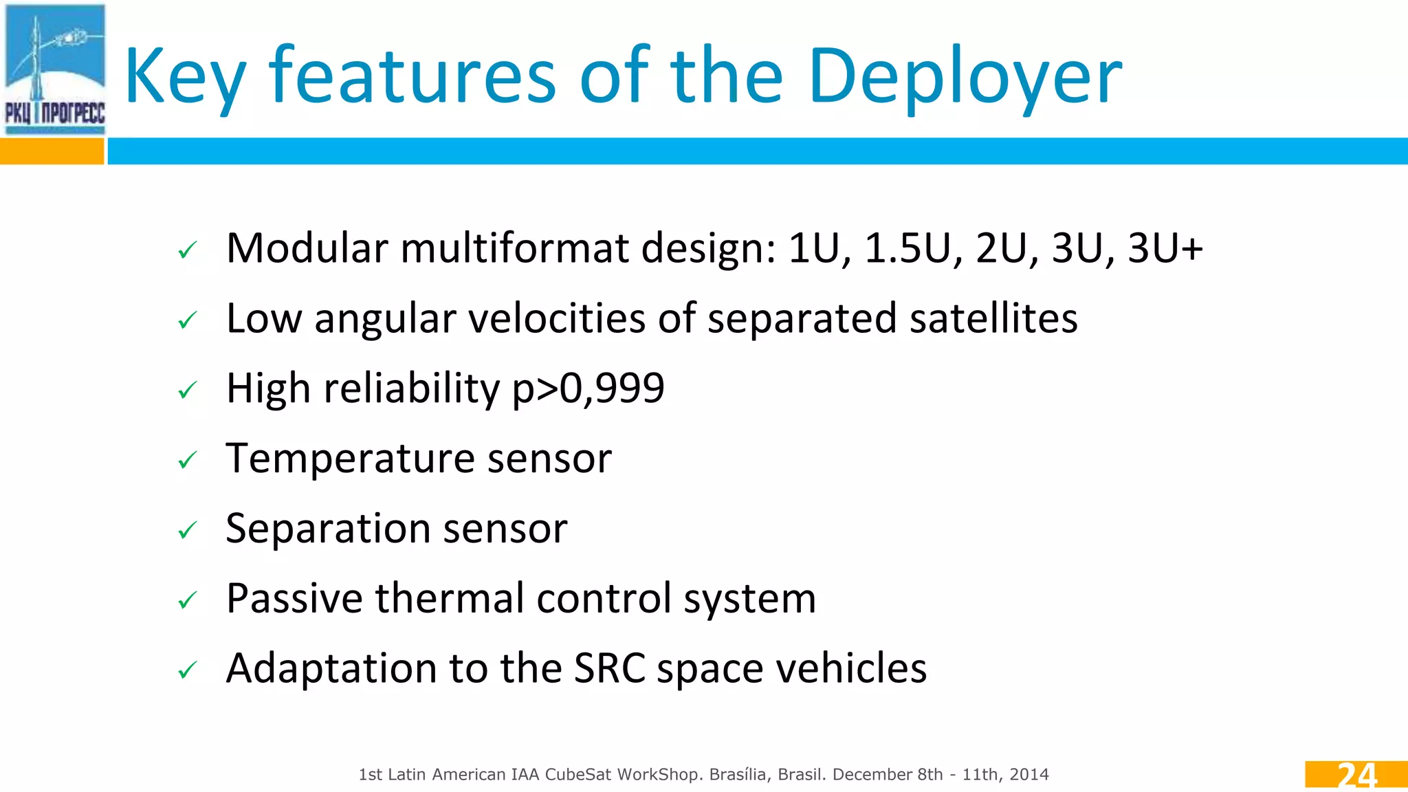 Universal 1 u 3u+ cubesat deployer | PDF