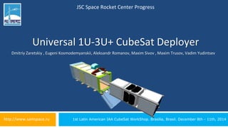 Universal 1 u 3u+ cubesat deployer | PDF