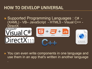 Universal Apps for windows 8.1 | PPT | Free Download