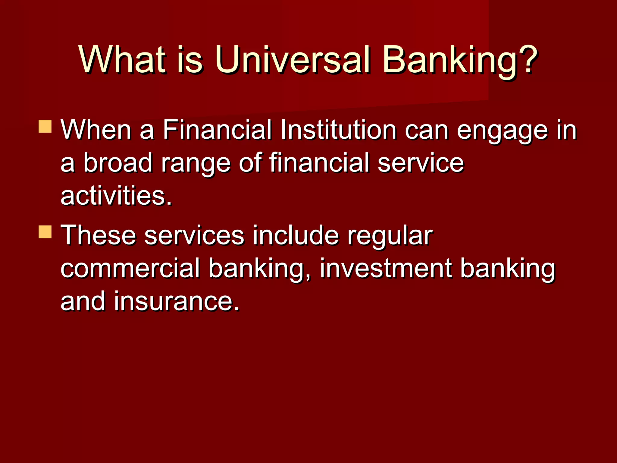 Universal banking | PPT