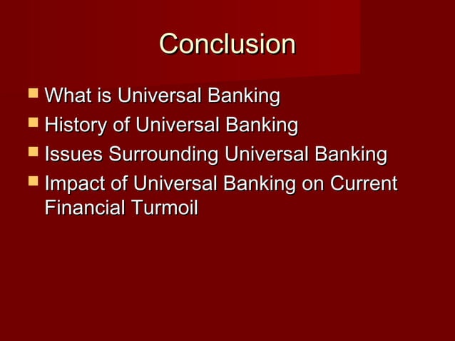 Universal banking | PPT